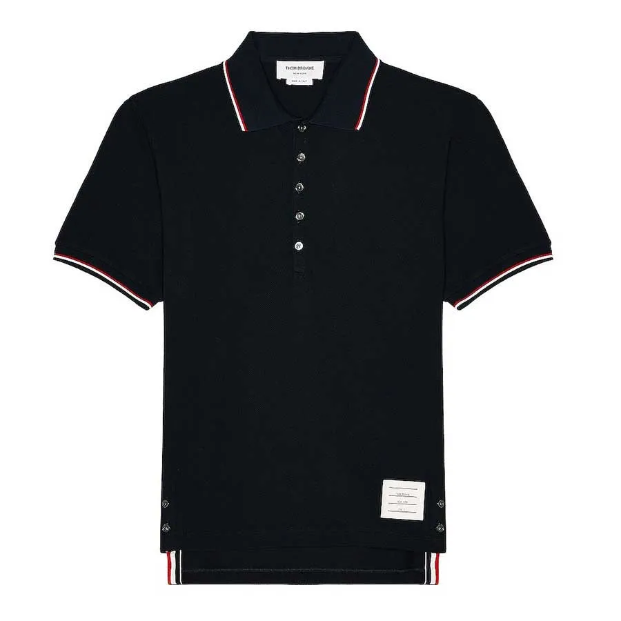 Áo Polo Nam Thom Browne RWB Tipping Stripe Cuff Polo Màu Xanh Navy Size ...