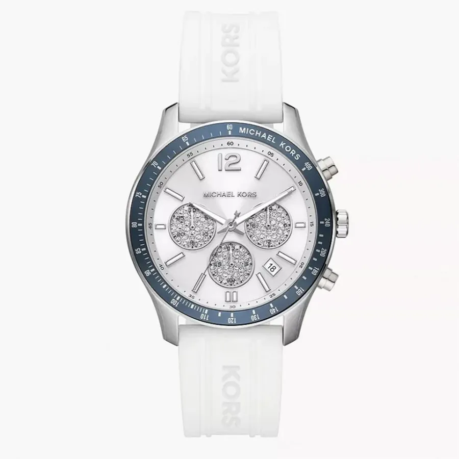 Đồng Hồ Nữ Michael Kors MK Chronograph White Silicone Watch MKO1040 Màu ...