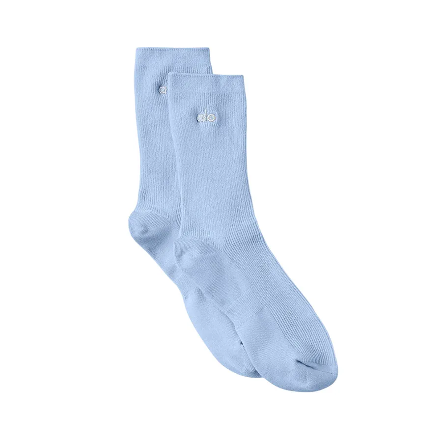 Tất Alo Yoga Unisex Half-Crew Understated Sock - Seashell Blue - Màu ...
