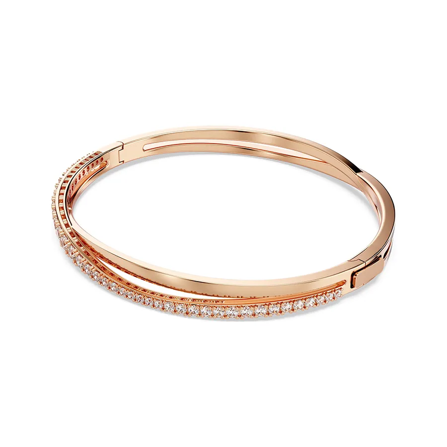 Vòng Đeo Tay Swarovski Hyperbola Bangle White, Rose Gold-Tone Plated ...
