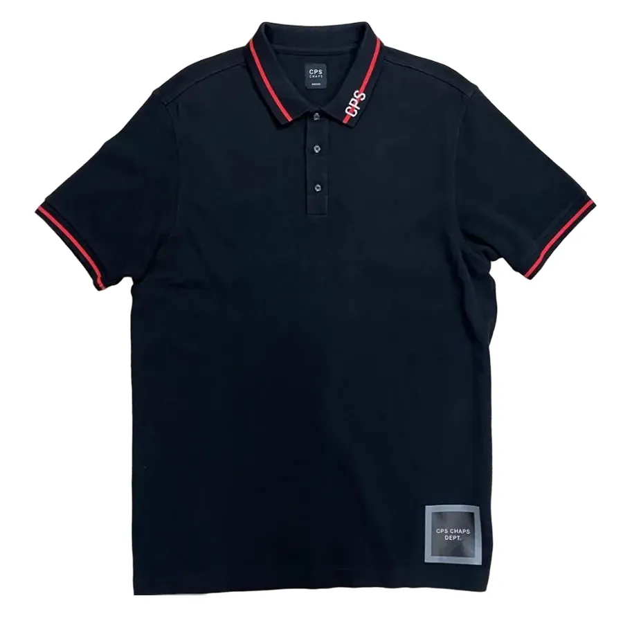 Áo Polo Nam CPS Chaps Logo Màu Đen | Vua Hàng Hiệu