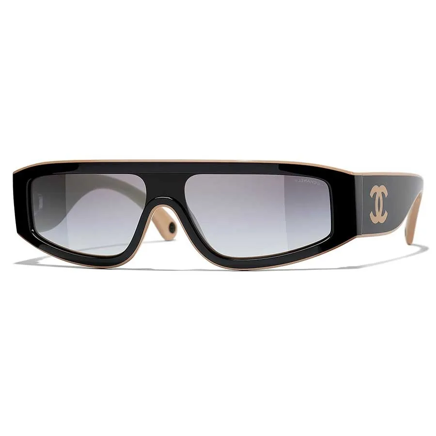Kính Mát Unisex Chanel 0CH6057 C534S6 Màu Đen Be | Vua Hàng Hiệu