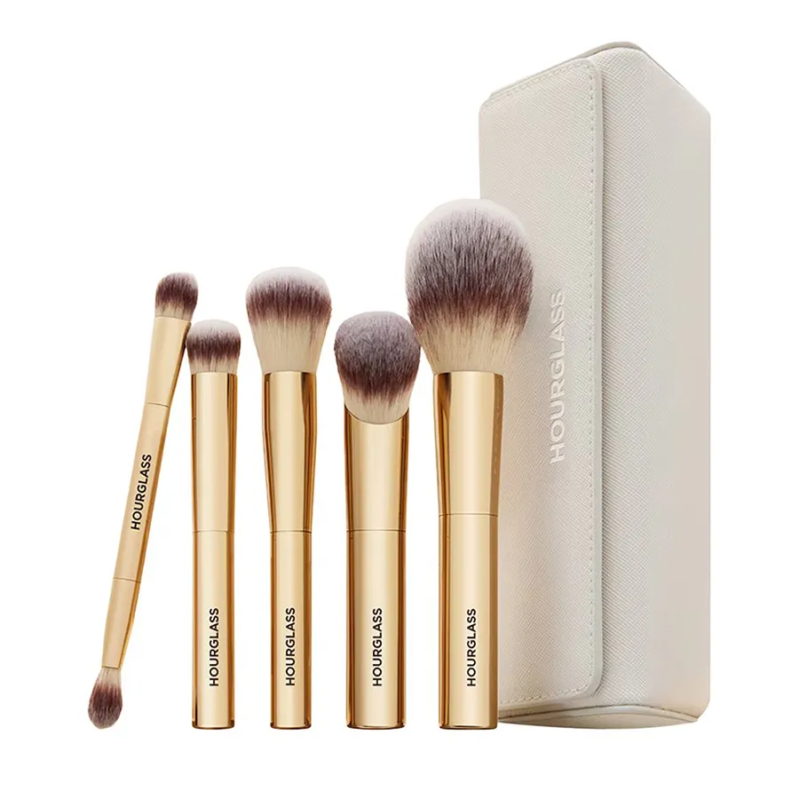 Bộ Cọ Trang Điểm Hourglass Face & Eye Travel Brush Set 5 Cây Màu Vàng ...