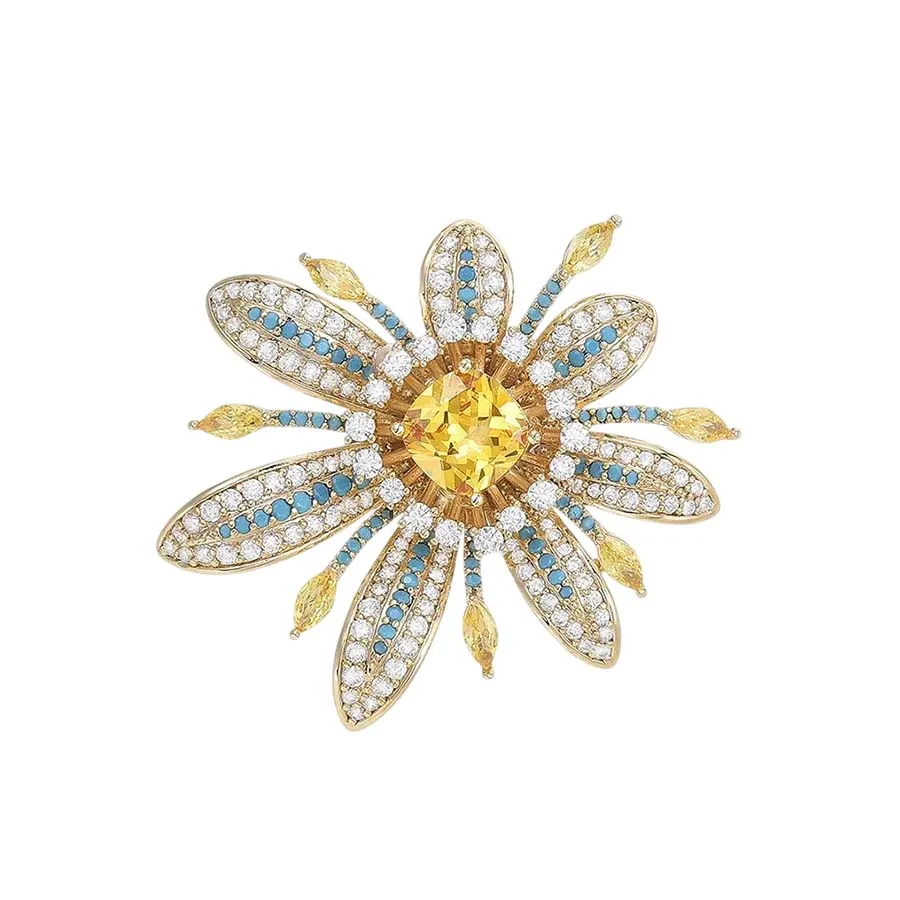 Cài Áo Nữ Meri Floral Sunshine BR916 Màu Vàng | Vua Hàng Hiệu