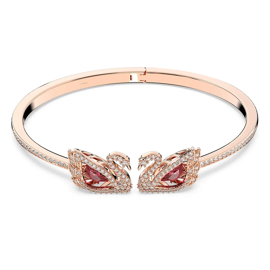 Vòng Đeo Tay Nữ Swarovski Swan Bangle Swan, Red, Rose gold-tone Plated ...