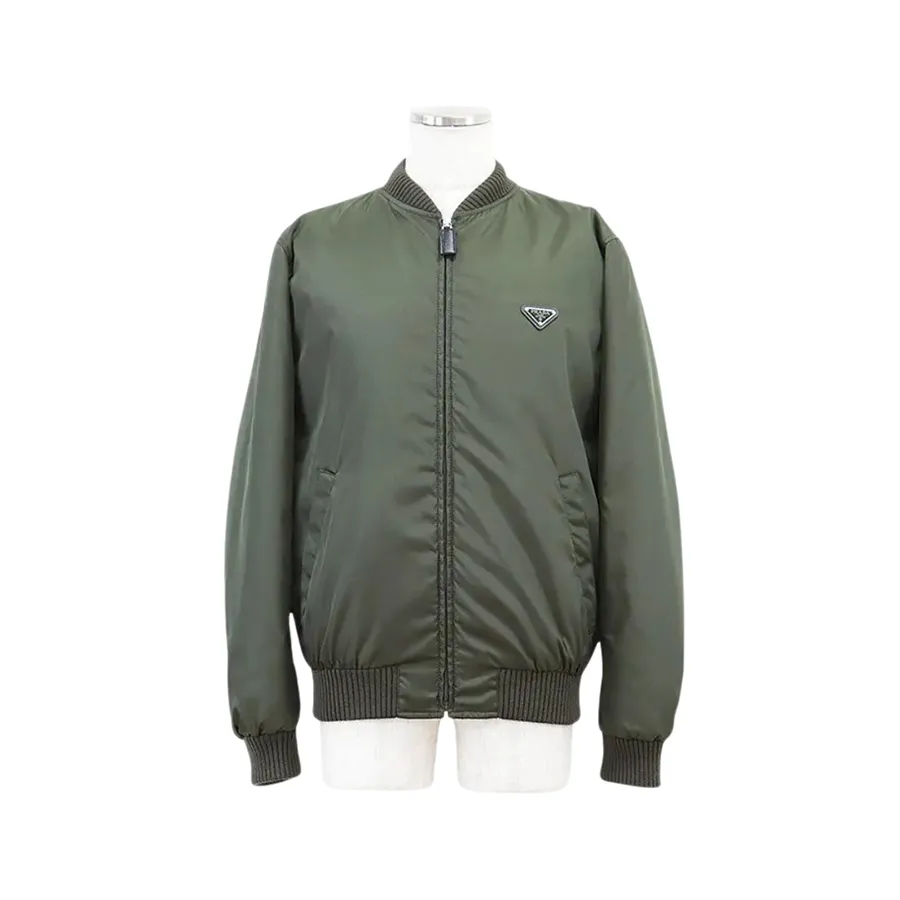 Áo Khoác Nam Prada Prada Triangle Logo Bomber Single In Dark Green ...
