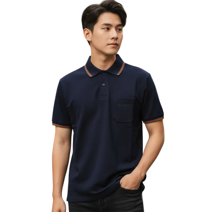 Áo Polo Nam Gucci 795174 XJE0X 4794 Màu Xanh Navy Size M | Vua Hàng Hiệu
