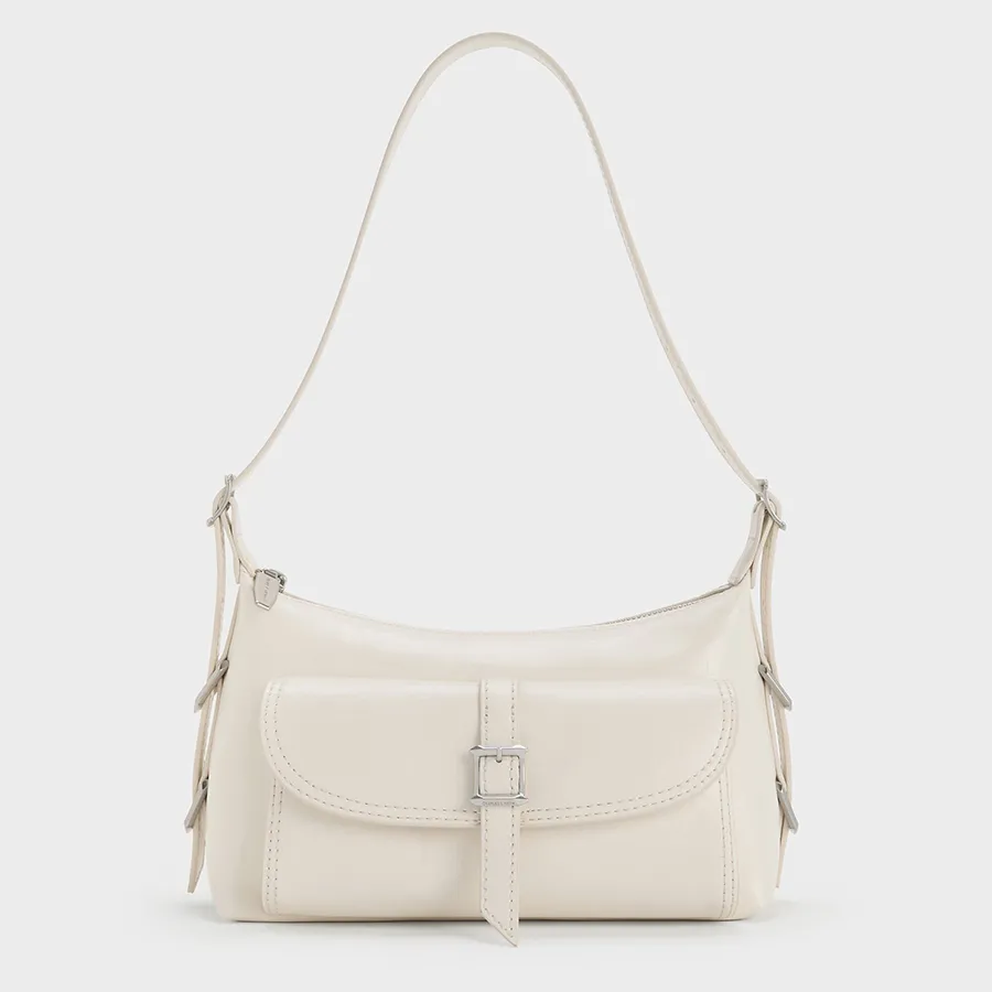 Túi Đeo Vai Nữ Charles & Keith CNK Bryna Belted Shoulder Bag - Cream ...