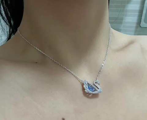 Dây Chuyền Swarovski Iconic Swan Pendant Swan, Small, Black, Rhodium ...