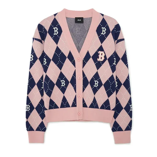 Mua Áo Cardigan Nữ MLB Argyle Monogram Crop Boston Red Sox 3FKCM0134 ...
