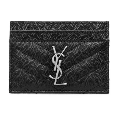 Mua Ví Nữ Yves Saint Laurent YSL Card Holder With Silver Logo Bạc Màu Đen - YSL - Mua tại Vua ...